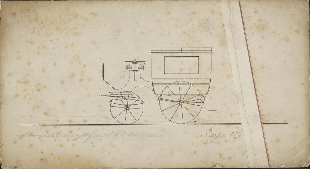 Design for a Plain Omnibus carriage | Science Museum Group Collection