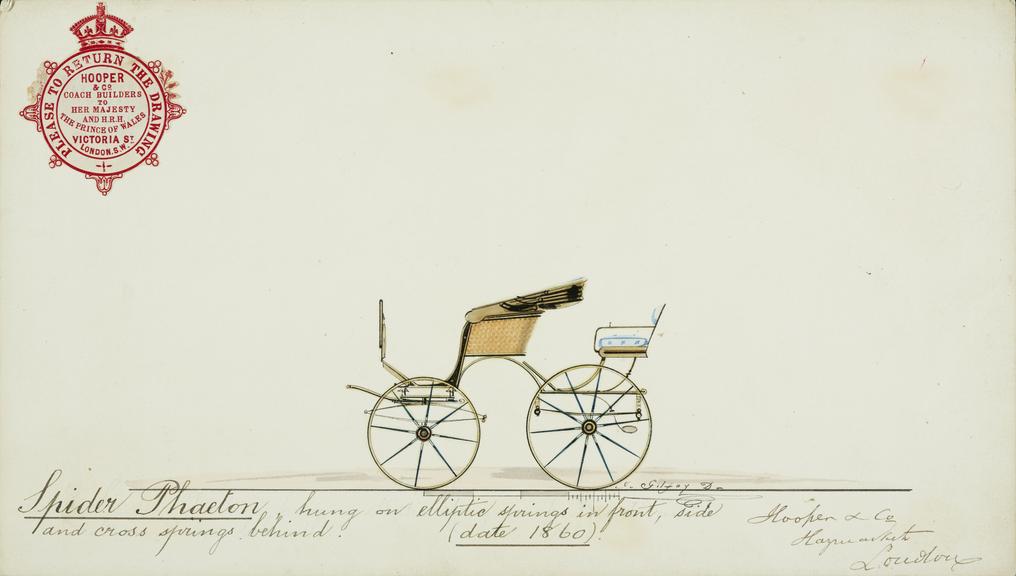 drawing. Spider Phaeton [carriage] /J. Gilfoy for Hooper & Co. (Coach ...
