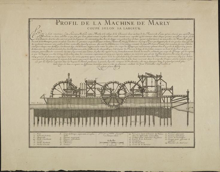 Engraving of "Profil de la machine de Marly" | Science Museum Group ...