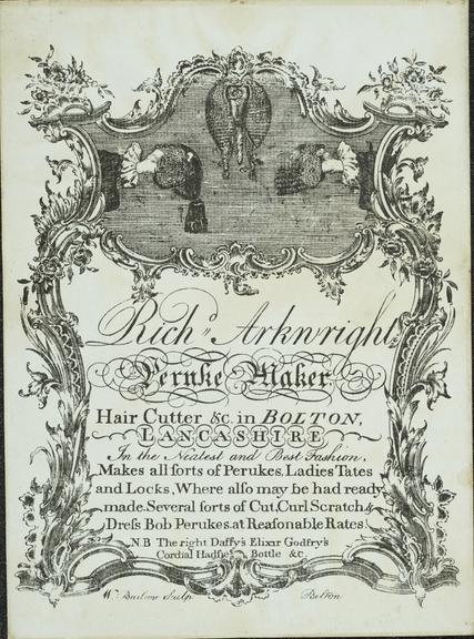 Richd Arkwright, Peruke maker | Science Museum Group Collection