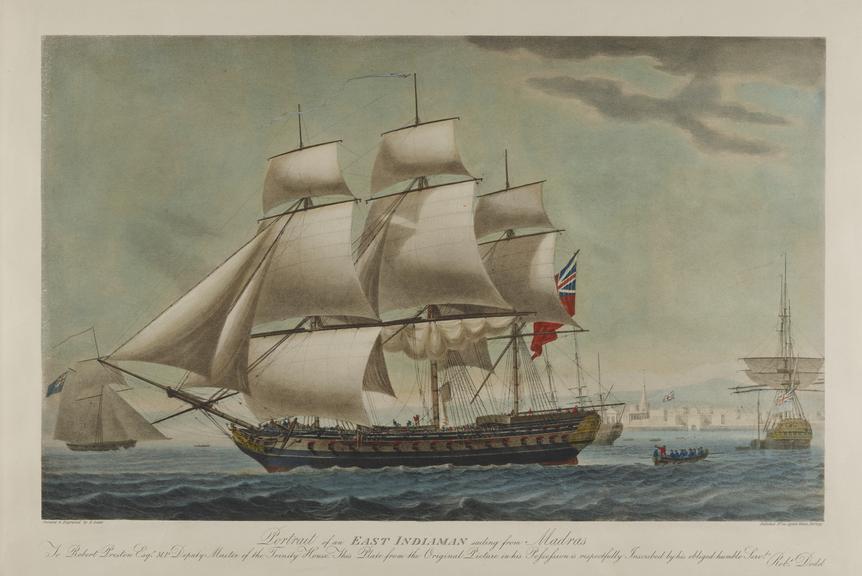 Portrait of an East Indiaman sailing from Madras by Robert Dodd ...