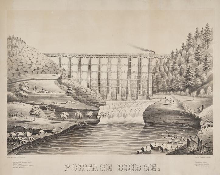 Lithograph, Portage Bridge | Science Museum Group Collection