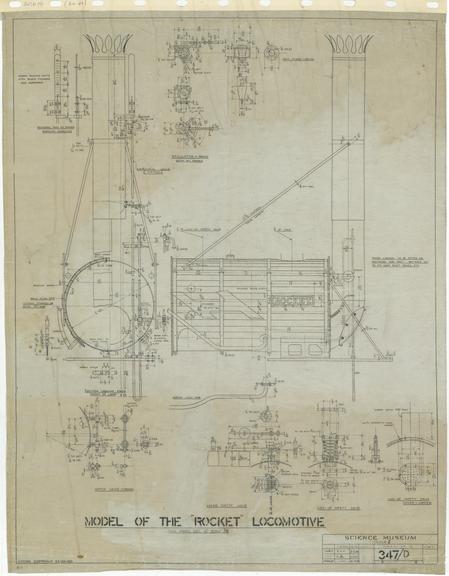 Model of the "Rocket" locomotive drawings | Science Museum Group Collection