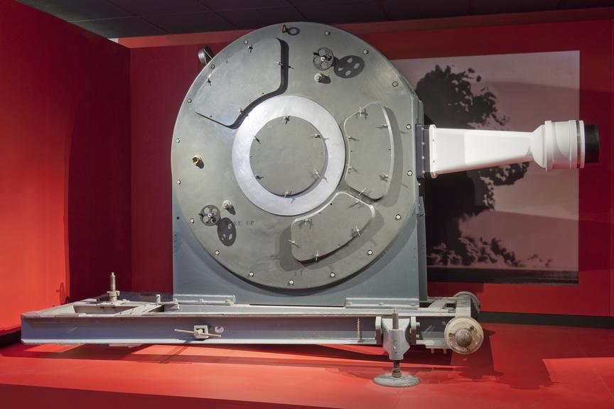 C4 Rotating Mirror High Speed Camera bolted to rectangular wheeled ...