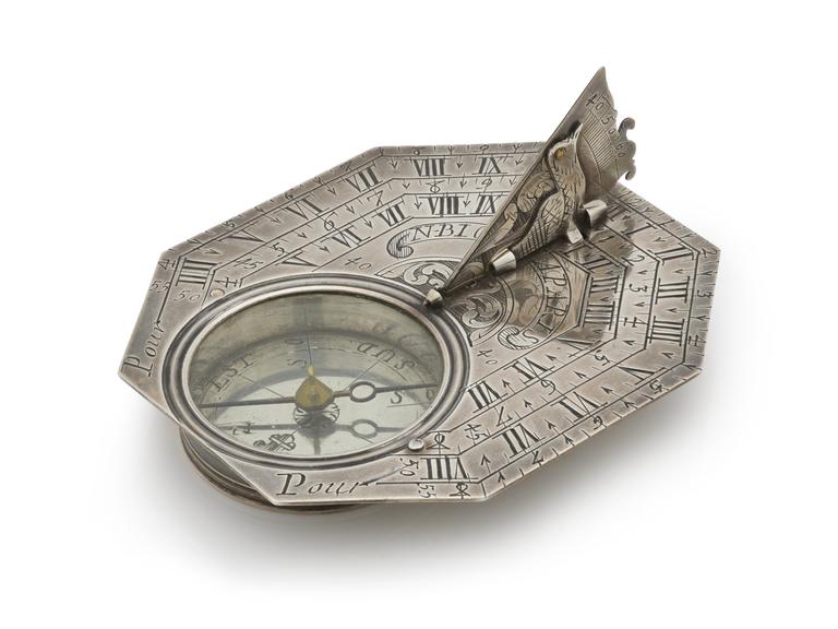 Silver horizontal pocket sundial by N. Bion | Science Museum Group ...