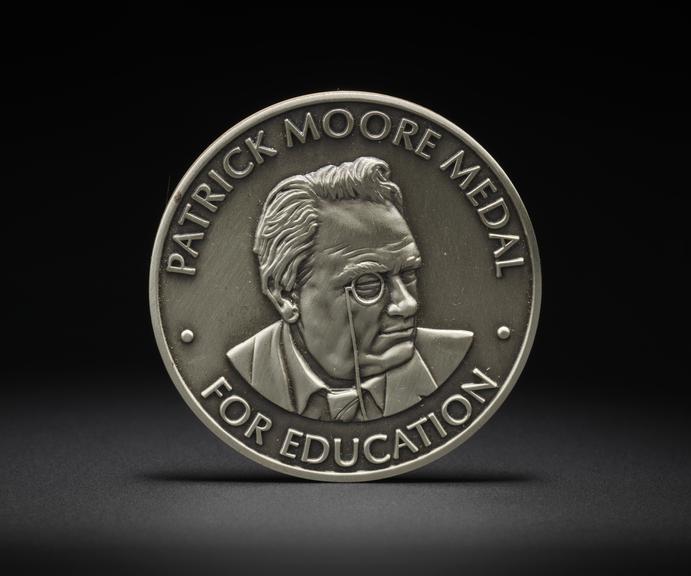 Sir Patrick Moore's “Precious” blue box containing various badges and ...