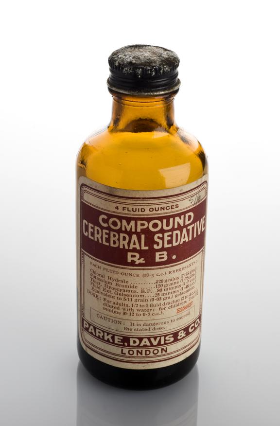 Bottle of compound cerebral sedative, London, England,1891-1970 ...