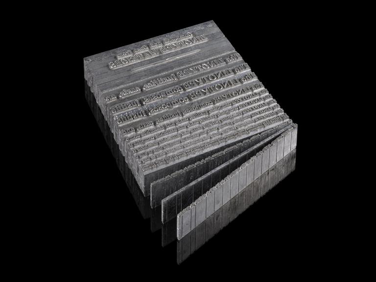 Small printing forme representing Linotype set matter | Science Museum ...