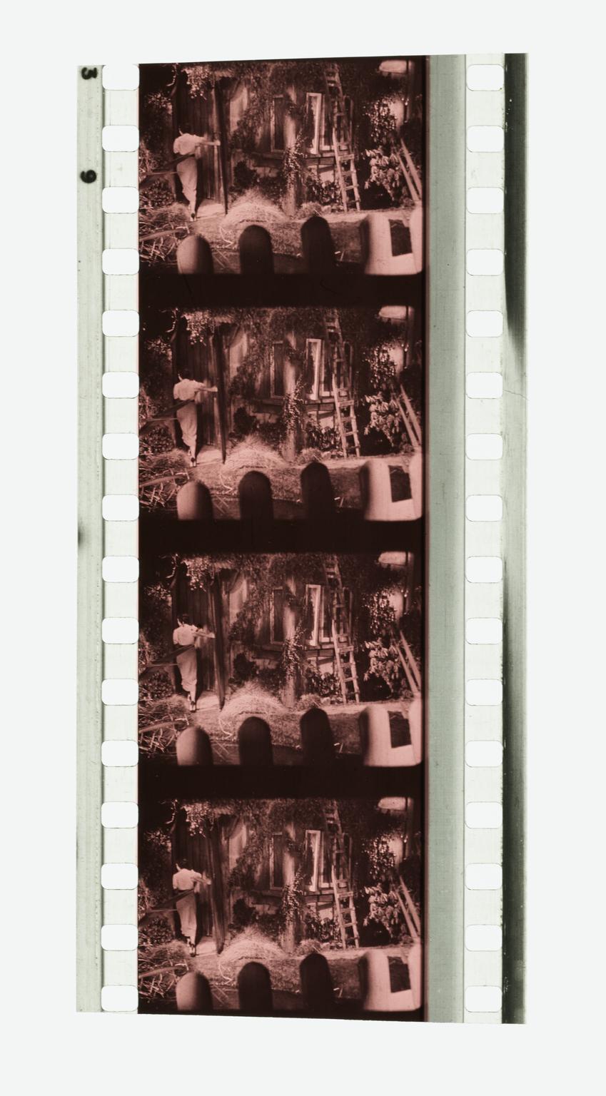 Four frames of 35mm Sonochrome tinted sound positive film | Science ...