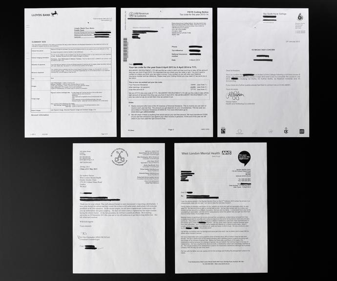 Five personal documents, examples of paperwork associated with gender ...