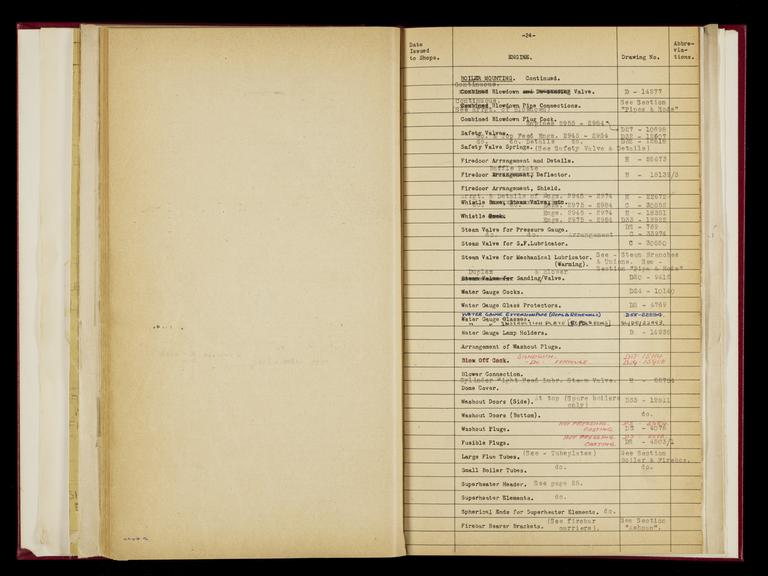 Derby Works drawing register | Science Museum Group Collection