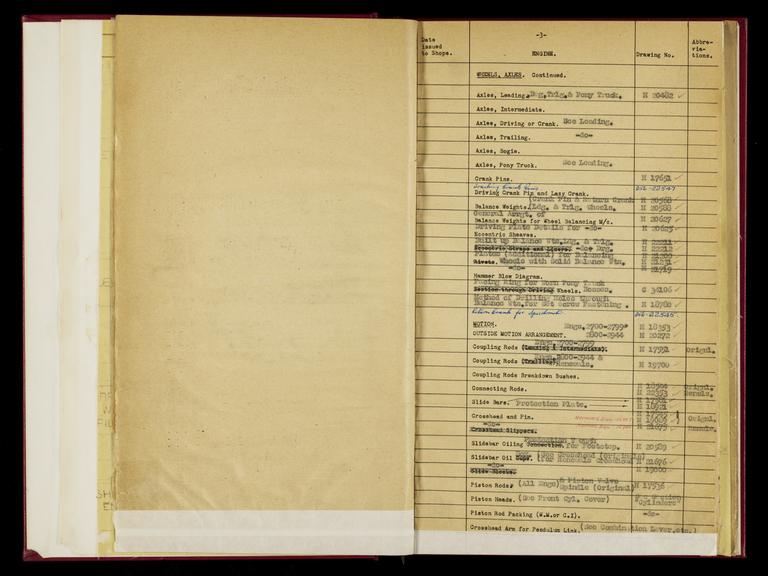 Derby Works drawing register | Science Museum Group Collection