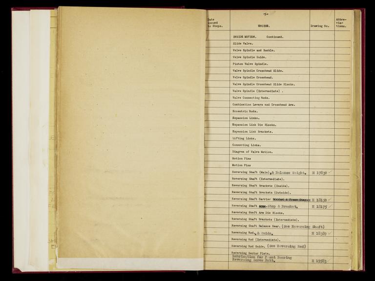 Derby Works drawing register | Science Museum Group Collection