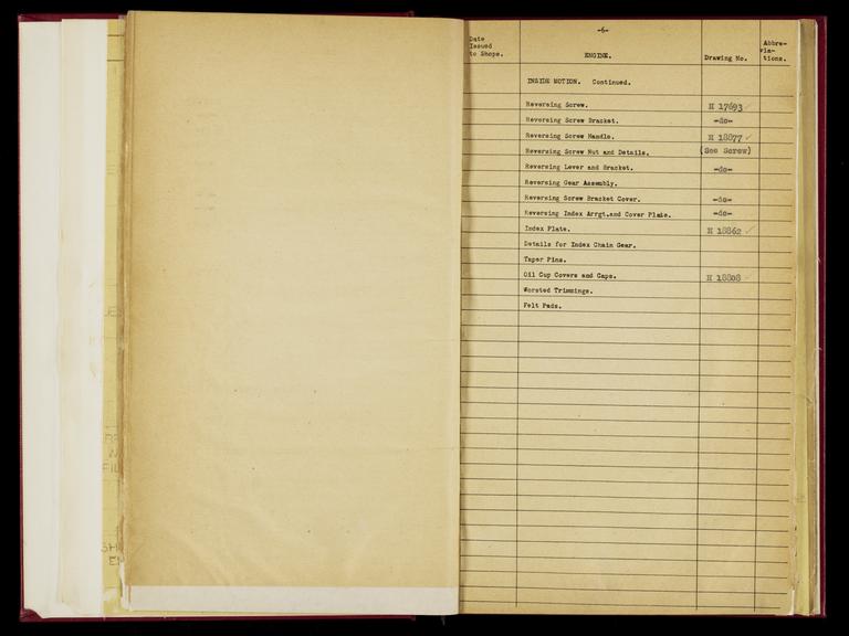 Derby Works drawing register | Science Museum Group Collection