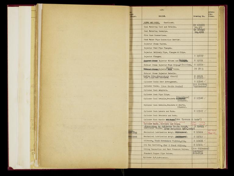 Derby Works drawing register | Science Museum Group Collection