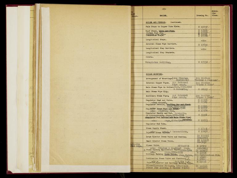 Derby Works drawing register | Science Museum Group Collection