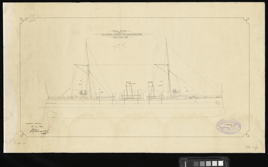Drawings (9) of colonial cruisers "Tauranga" and "Ringarooma" | Science ...