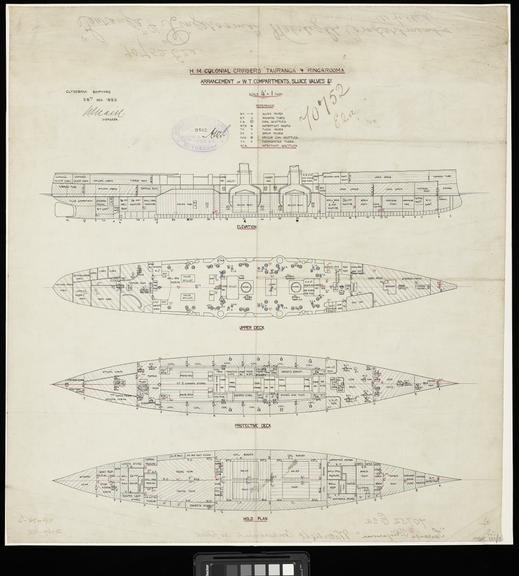 Drawings (9) of colonial cruisers "Tauranga" and "Ringarooma" | Science ...