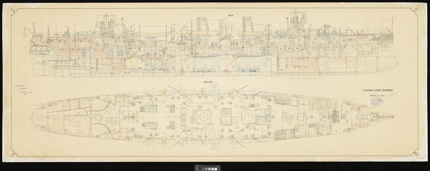 Drawings (9) of colonial cruisers "Tauranga" and "Ringarooma" | Science ...
