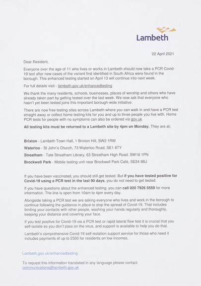 PCR testing availablity letter | Science Museum Group Collection