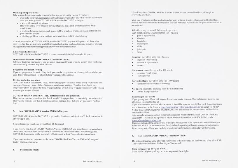 Pfizer/BioNTech COVID-19 leaflet | Science Museum Group Collection
