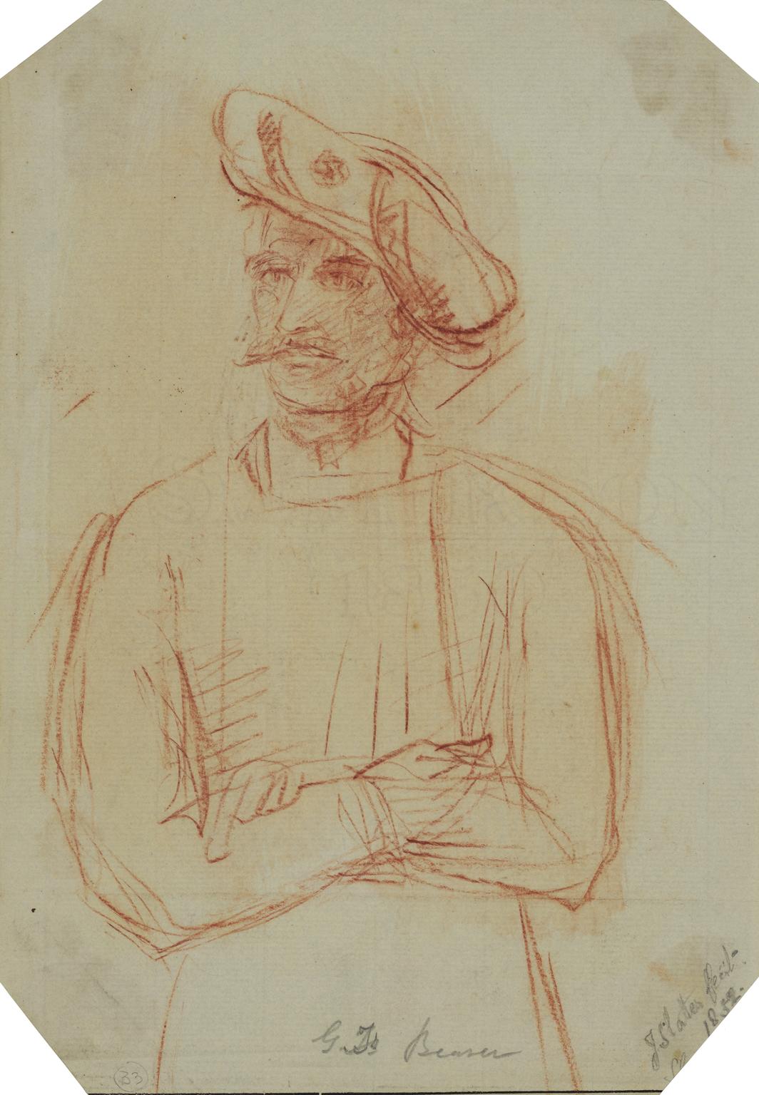 Two portraits, George Turnbull’s palki bearer and an untitled portrait ...
