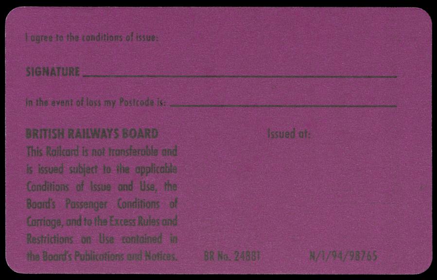 British Rail Railcard | Science Museum Group Collection