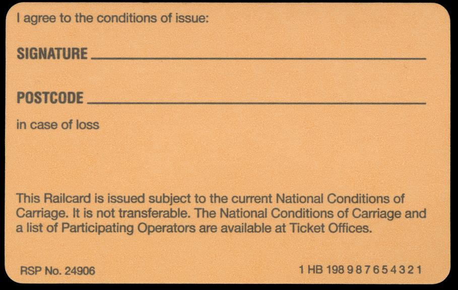 Network Railcard | Science Museum Group Collection