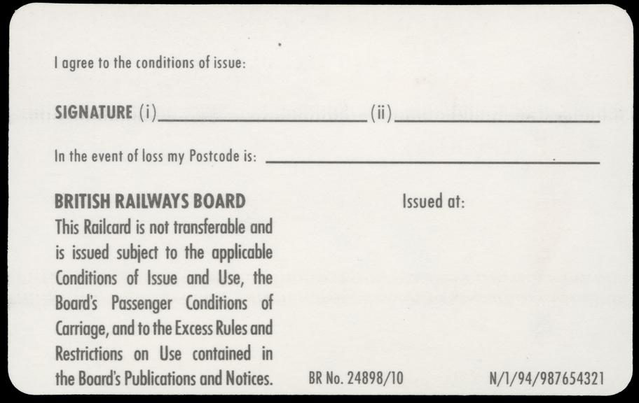 British Rail Railcard | Science Museum Group Collection