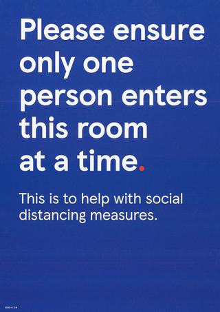 Supermarket social distancing sign | Science Museum Group Collection