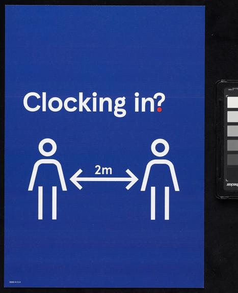 Supermarket social distancing sign | Science Museum Group Collection