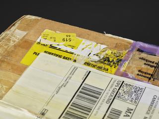 Box used to ship disk packs carrying black hole image data | Science ...