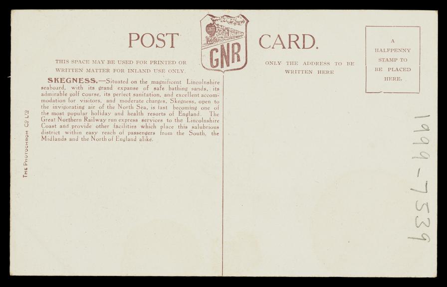 Postcard of poster Great Northern Railway, Skegness | Science Museum ...