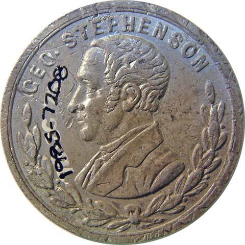 Medallion, George Stephenson's Centenary June 9 1881 depicting ...