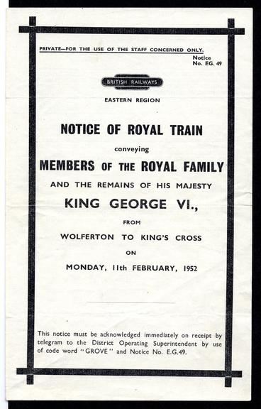 British Railways railway royal train notice | Science Museum Group ...