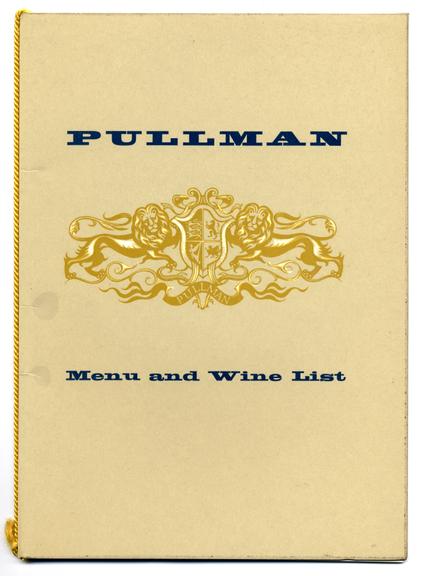 Pullman Menu and Wine List | Science Museum Group Collection