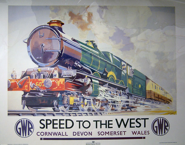 Reproduction poster: GWR "Speed to the West" - by artist Chas Mayo ...