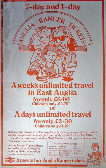 7-Day and 1-Day Anglia Ranger Tickets | Science Museum Group Collection